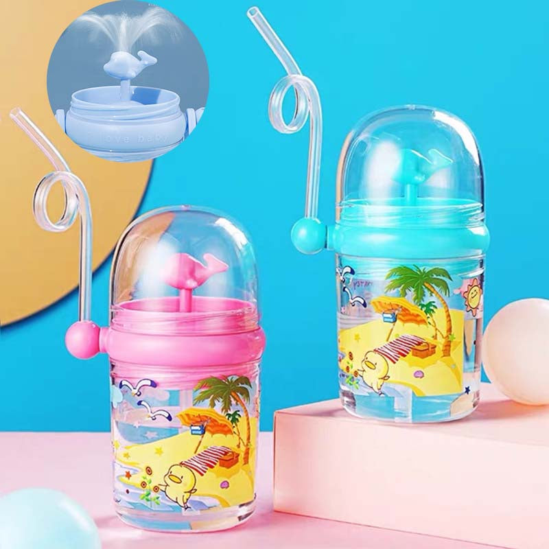 Baby Water Bottle (250ML) Cartoon Whale Children Cup Baby Feeding Bott